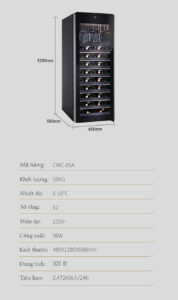 Tủ bảo quản rượu vang 55 chai Vinocave CWC-85A | Flexhouse VN