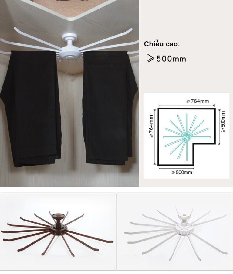 Giá treo quần áo xoay 360 độ góc tủ áo HL9421C | Flexhouse VN