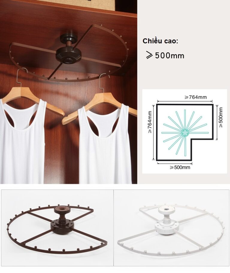 Giá treo quần áo xoay 360 độ góc tủ áo HL9421C | Flexhouse VN