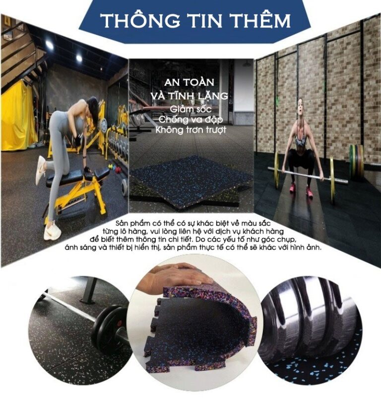 Thảm cao su phòng gym có đệm lót bền chắc JXSJ51B | Flexhouse VN