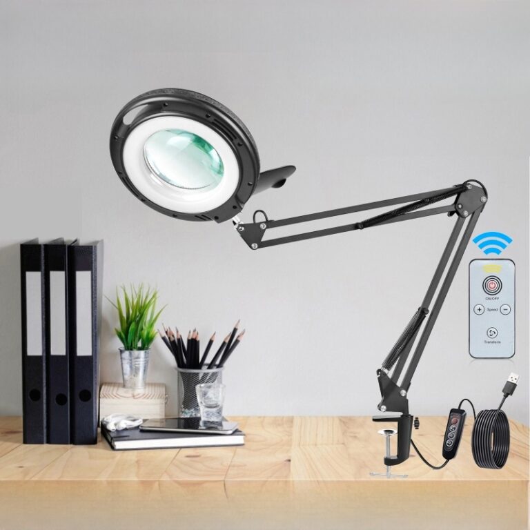 Đèn led kẹp bàn cổ ngỗng có kính lúp SF4634 | Flexhouse VN