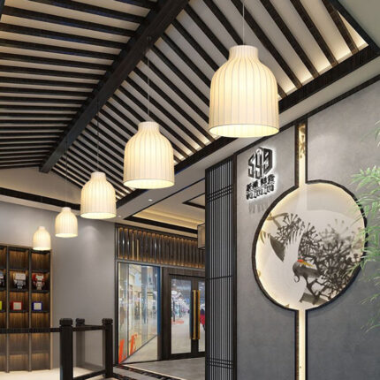 Đèn thả bằng vải phong cách Nhật Bản tối giản AX152 | Flexhouse VN